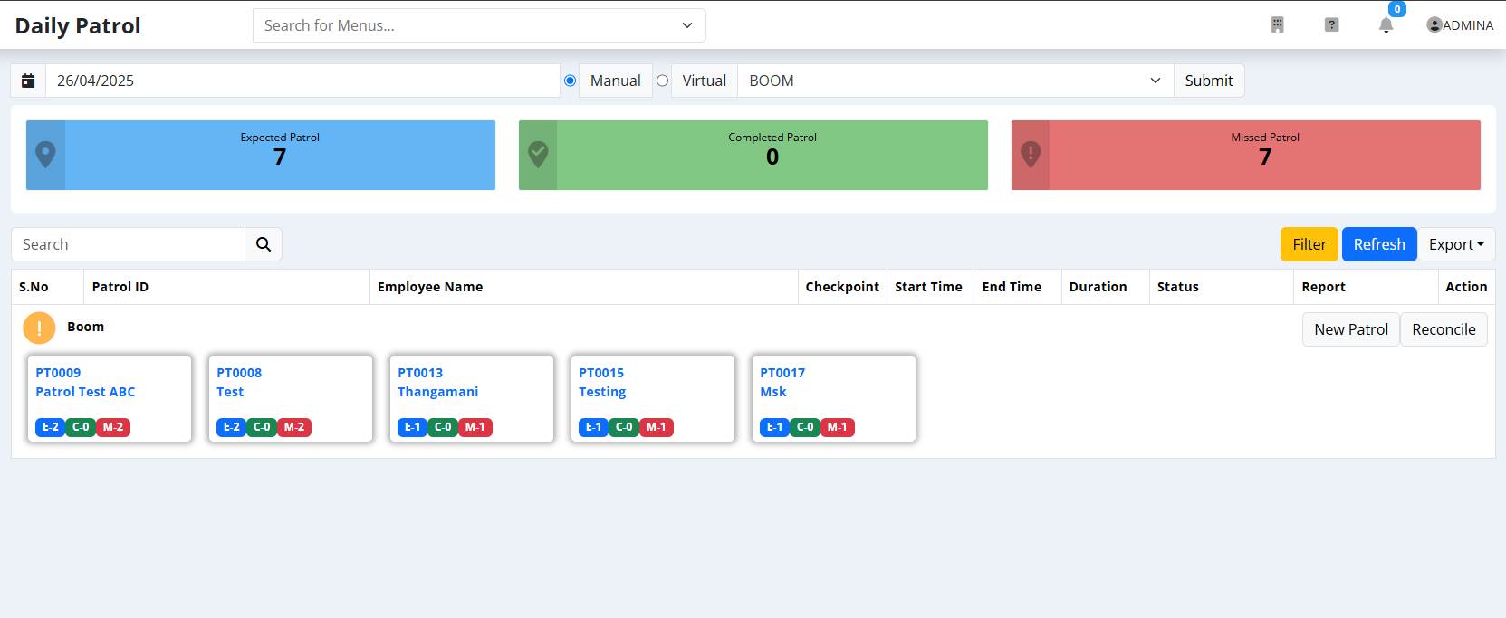 Daily patrol – Help Portal