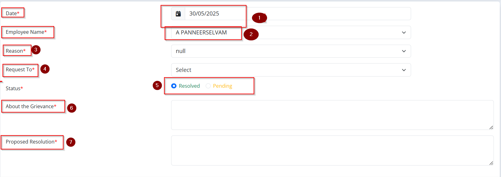 Grievance List – Help Portal